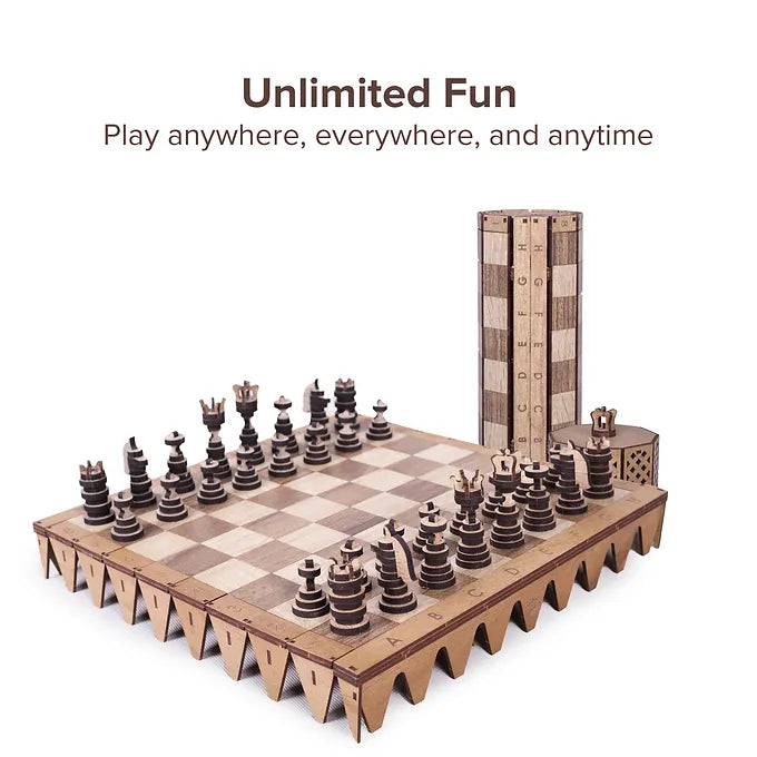 Foldable Chess Board (MDF Wood) – TheHappyWoods